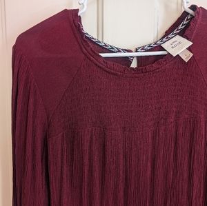 Knox Rose | Dresses | Knox Rose Wine Ls Dress Womens Large | Poshmark